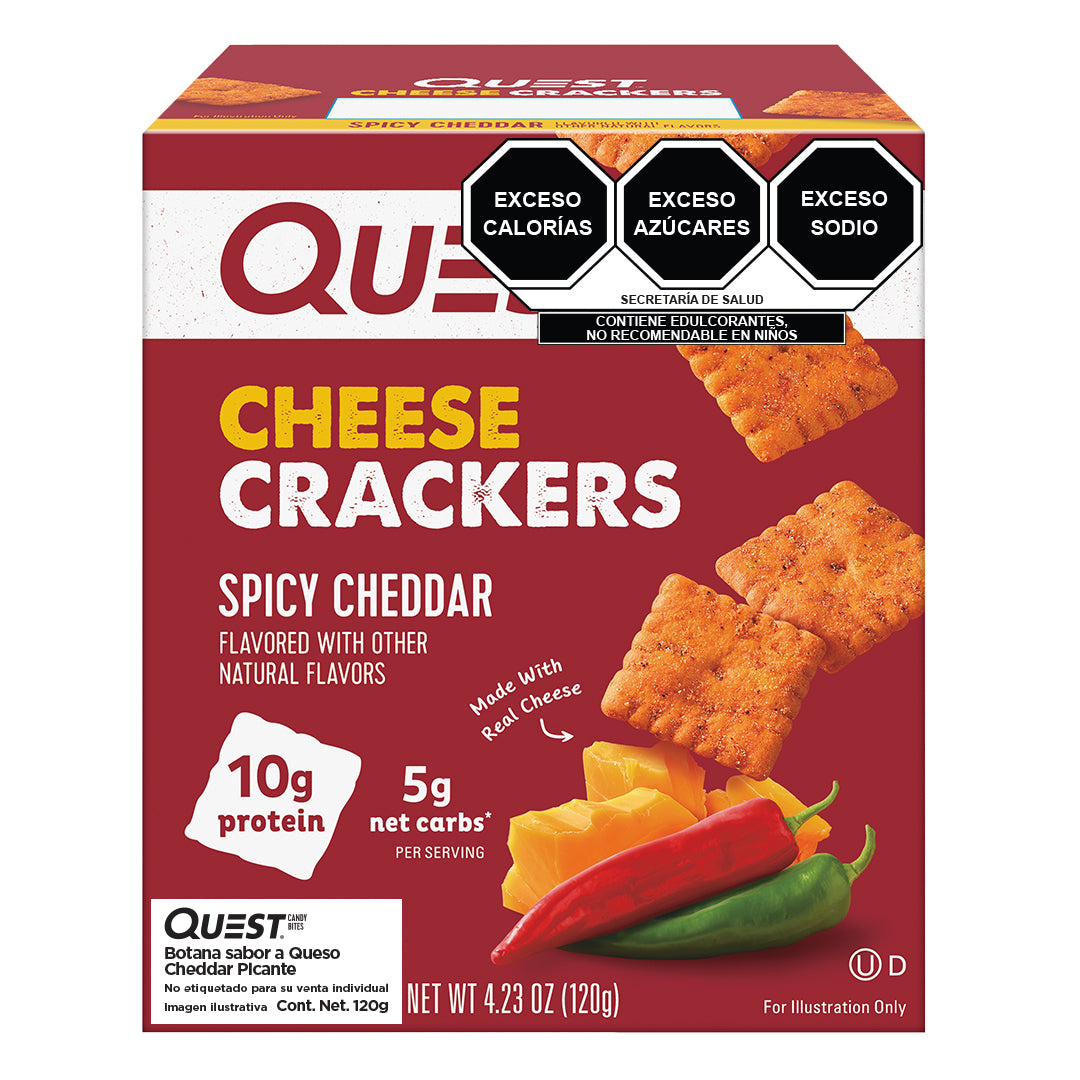 2 Pack Quest Crackers sabor Spicy Cheddar – Fitness Town